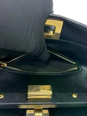 Fendi 2000-2026 Mini Leather Peekaboo Iconic Satchel