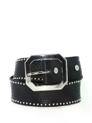HTC LOS ANGELES Mulholland Studded Leather Belt - Black