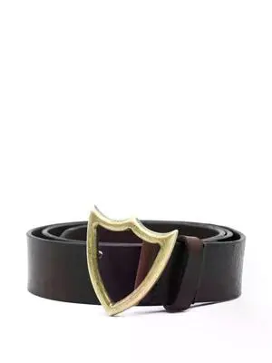 HTC LOS ANGELES Shield Leather Belt - Brown