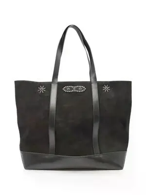 HTC LOS ANGELES Large Dusty Moustache Suede Shoulder Bag - Black