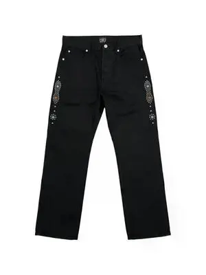 HTC LOS ANGELES Studded Moustache Jeans - Black