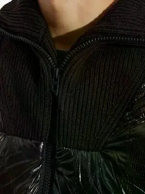 DIESEL® Ribbed-knit Panel Puffer Jacket - Black
