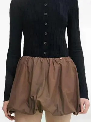 GAUDI Gathered Puff-hem Mini Skirt - Brown