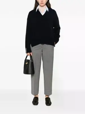 Peserico Ribbed V-neck Jumper - Blue