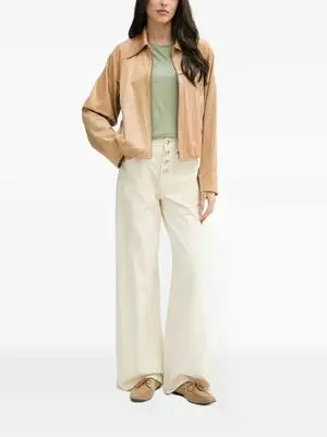 GAUDI Cream White Wide-leg Jeans