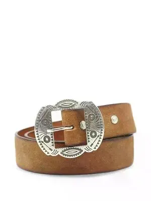 HTC LOS ANGELES Belasco Engraved Buckle Suede Belt