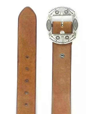 HTC LOS ANGELES Belasco Engraved Buckle Suede Belt