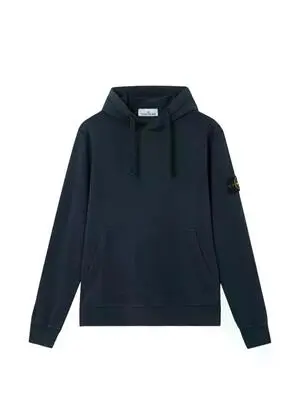 Stone Island Logo-patch Drawstring Hoodie - Blue