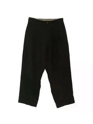 ZIGGY CHEN Pleated Buttoned Trousers - Black