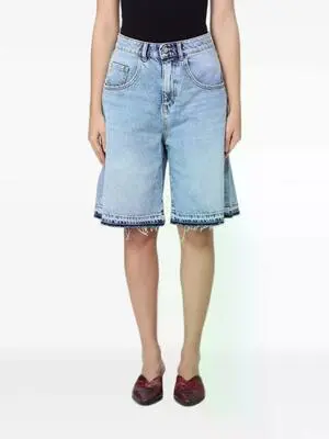 ICON DENIM LOS ANGELES Raw-edge Denim Shorts - Blue