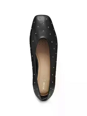 Geox Marsilea Stud-embellished Leather Ballet Flats - Black