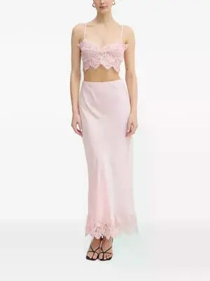 Bardot Linella Lace-trim Crop Top - Pink
