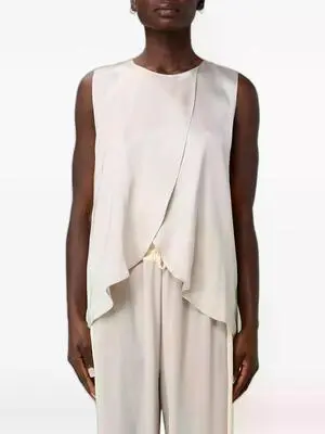 HANITA Asymmetric Draped Top - Neutrals