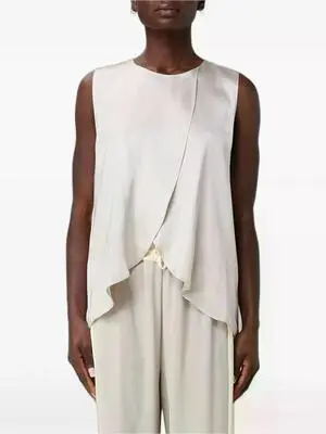 HANITA Asymmetric Draped Top - Neutrals