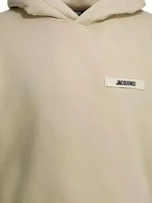 Jacquemus The Gros Grain Logo-patch Cotton Hoodie - Neutrals