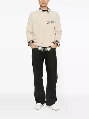 Dsquared2 Logo-patch Raglan-sleeve Sweater - Neutrals