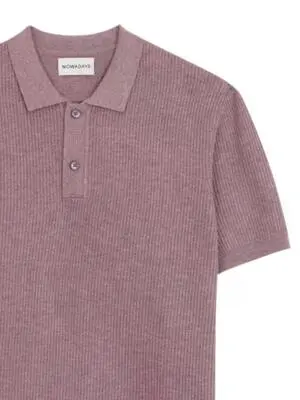 NOWADAYS Ribbed-knit Short-sleeve Polo Shirt