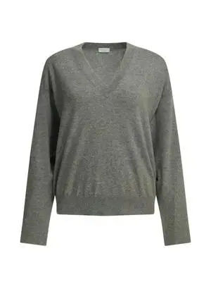 Brunello Cucinelli V-neck Cashmere Sweater - Grey