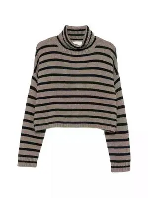 LISA YANG Zerlina Striped Roll-neck Jumper - Neutrals