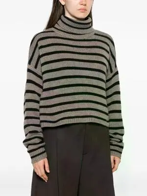 LISA YANG Zerlina Striped Roll-neck Jumper - Neutrals
