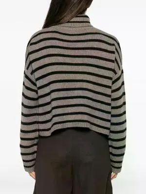 LISA YANG Zerlina Striped Roll-neck Jumper - Neutrals