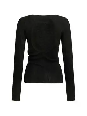 Rick Owens Cut-out Ribbed Sweater - Black
