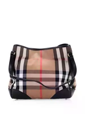 Burberry Canterbury House Check Canvas Small Tote Bag