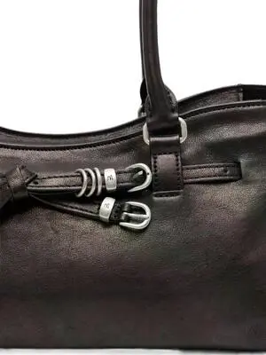 MARGESHERWOOD Grandma Used Belt-detail Leather Shoulder Bag - Black