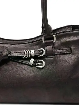 MARGESHERWOOD Buckle-detail Leather Tote Bag - Black