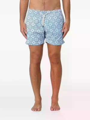 PENINSULA SWIMWEAR Geometric-print Drawstring Swim Shorts