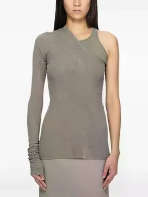 Rick Owens One-shoulder Ribbed Top - Green