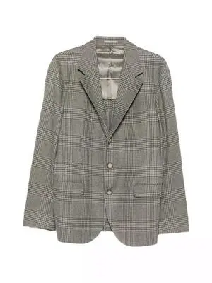 Brunello Cucinelli Prince Of Wales Check-pattern Blazer - Grey