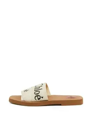 Chloé Woody Logo-print Canvas Sandals