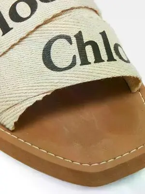 Chloé Woody Logo-print Canvas Sandals