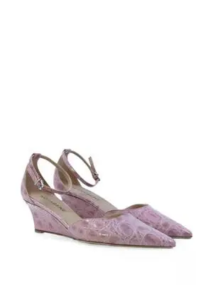 NOTABENE Crocodile-effect Pointed-toe Sandals