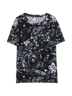Moschino Graphic Print Crewneck T-shirt - Black