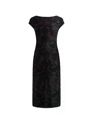Etro Chenille Jacquard Paisley Foliage Midi Dress - Black