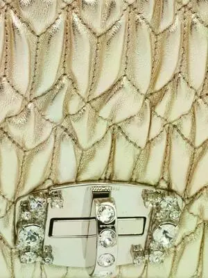 Miu Miu Cloqué Crystal-embellished Matelassé Clutch Bag