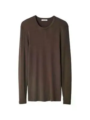 LEMAIRE Long-sleeve Top In Ribbed Jersey - Brown
