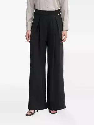 GAUDI Pleated Wide-leg Trousers - Black