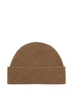 AMI Paris De Coeur Beanie Hat - Brown