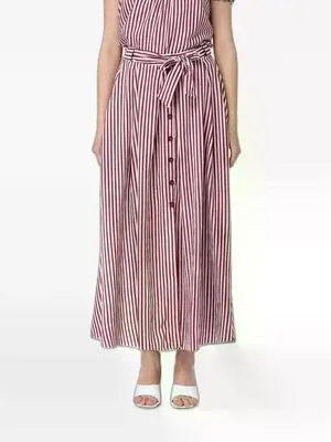 HANITA Striped Button-front Skirt