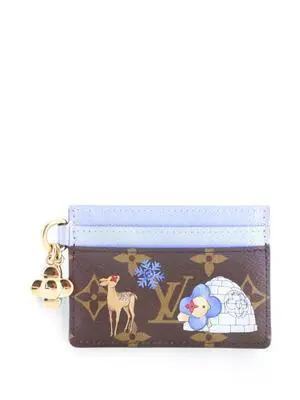 LOUIS VUITTON Charms Limited Edition Christmas Animation Monogram Canvas Card Holder - Blue