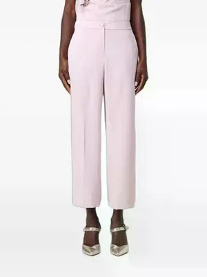 HANITA Cropped Crepe Trousers - Pink