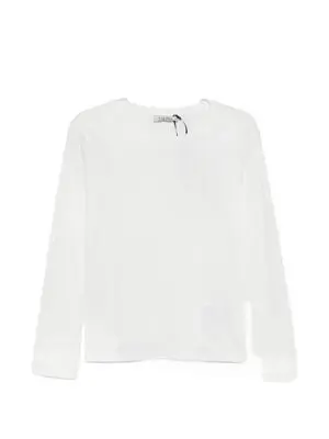 Max Mara Logo-embroidered Long-sleeve T-shirt - Grey