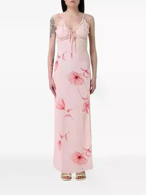 MAR DE MARGARITAS Floral-print Ruffled Dress - Pink