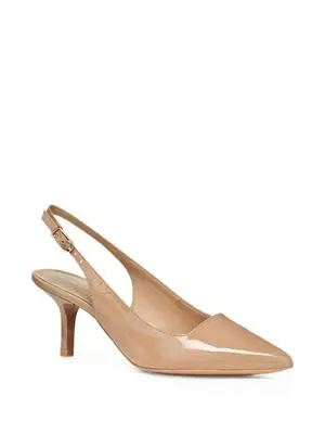 Geox Kleopy Patent-finish Slingback-strap Heeled Pumps - Neutrals
