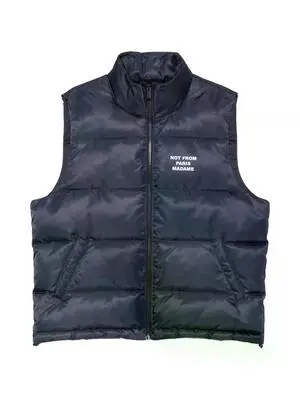 Drole De Monsieur Padded Zip-up Gilet - Blue