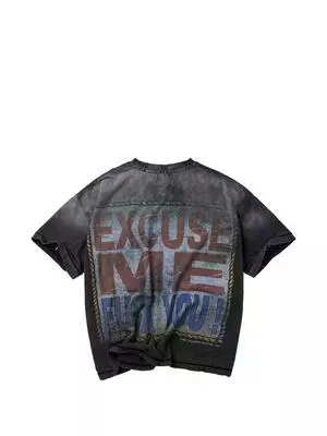VALE FOREVER War Machine Distressed Graphic-print T-shirt - Grey