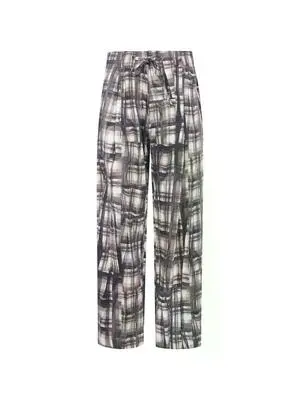 PIERRE-LOUIS MASCIA Plaid Straight-leg Trousers - Grey
